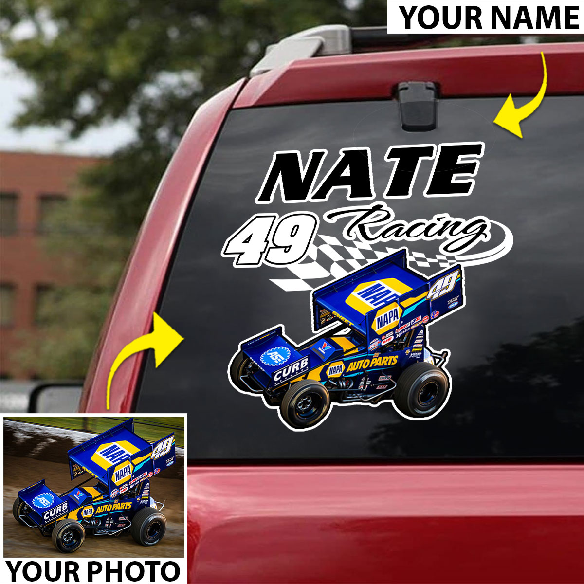 Dirt Track Racing Personalized Car Sticker (BK378) – Kool-Kool