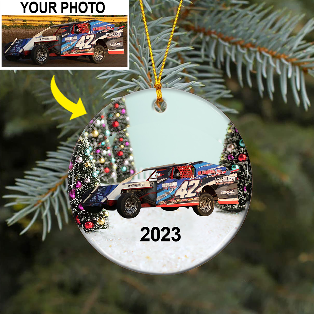 Personalized Photo Dirt Track Racing Lovers Ceramic Ornament, Dirt ...