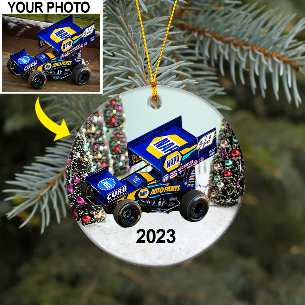 Personalized Photo Dirt Track Racing Lovers Ceramic Ornament, Dirt ...