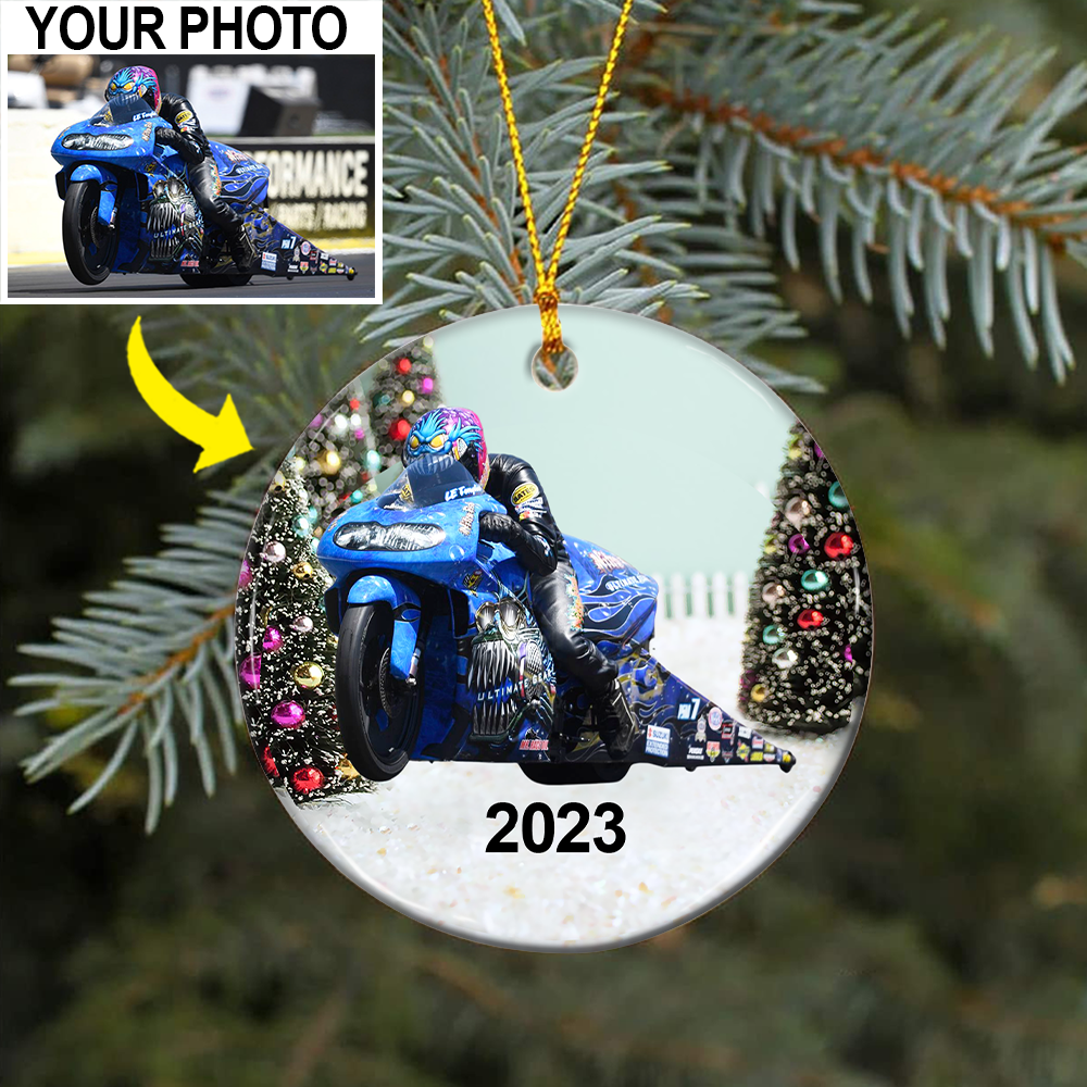 Personalized Photo Drag Racing Lovers Ceramic Ornament, Drag Racing ...