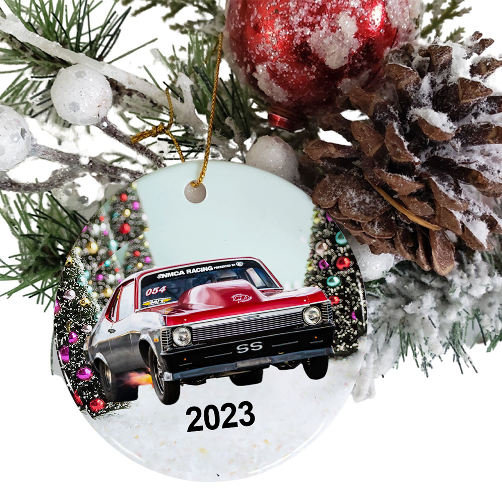 Personalized Photo Drag Racing Lovers Ceramic Ornament, Drag Racing ...