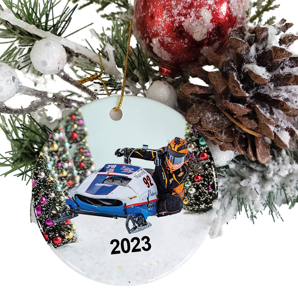 Personalized Photo Snowmobile Lovers Ceramic Ornament, Snowmobile ...