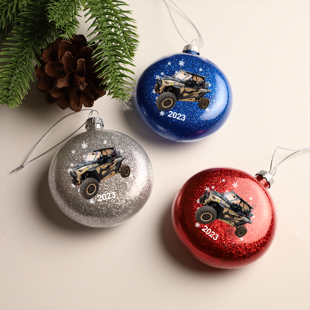 Personalized Photo Side By Side Lovers Glitter Plastic Ornament, Side ...