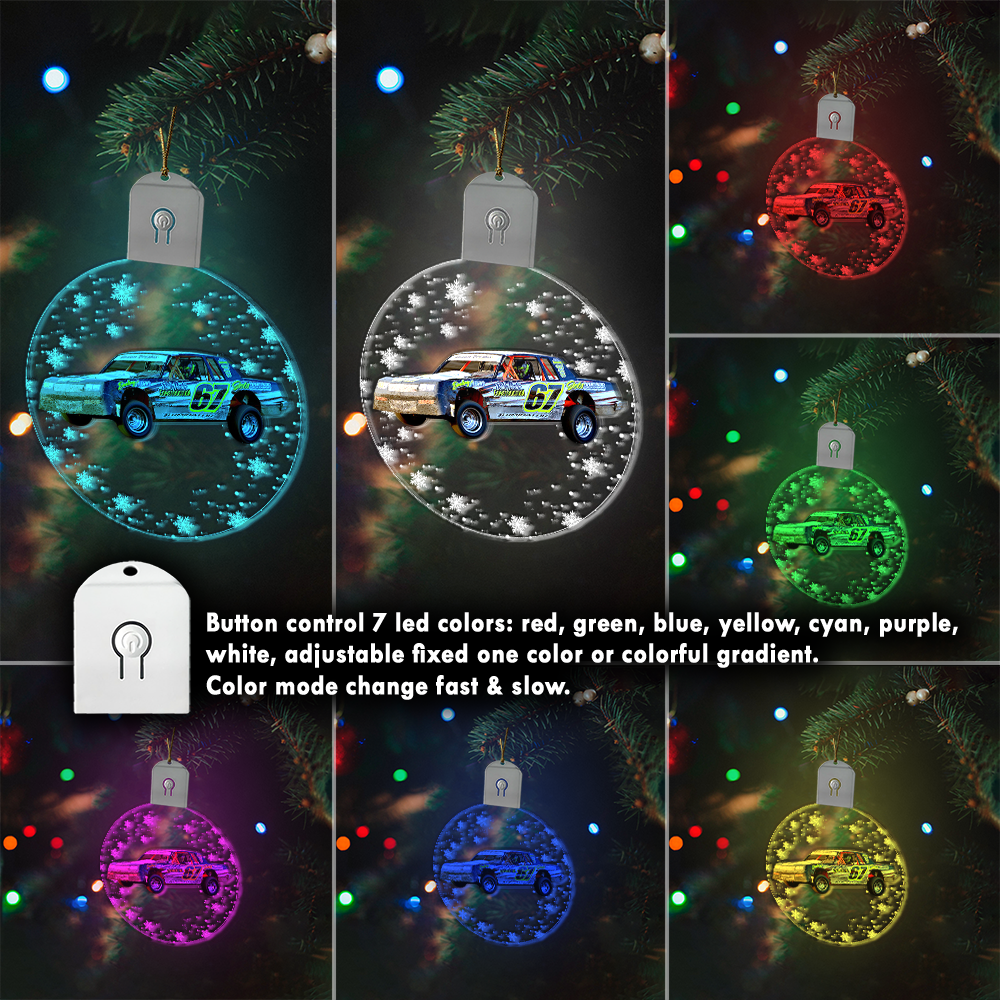 Personalized Photo Dirt Track Racing Led Ornament, Dirt Track Racing ...