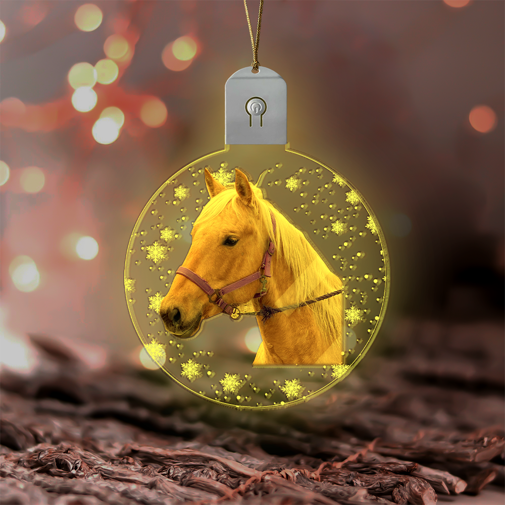 Personalized Photo Horse Lovers Led Ornament, Horse Christmas tree ...