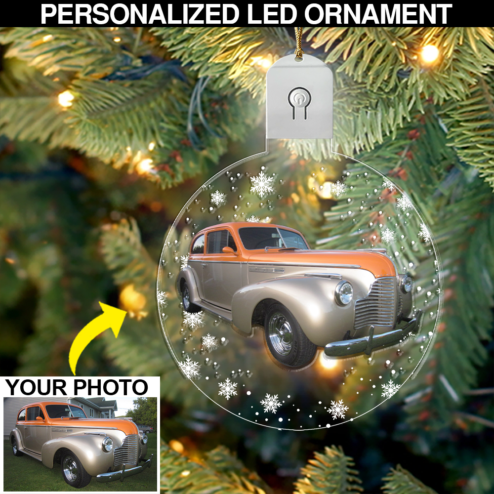 Personalized Photo Hot Rod Led Ornament, Hot Rod Christmas tree decor ...