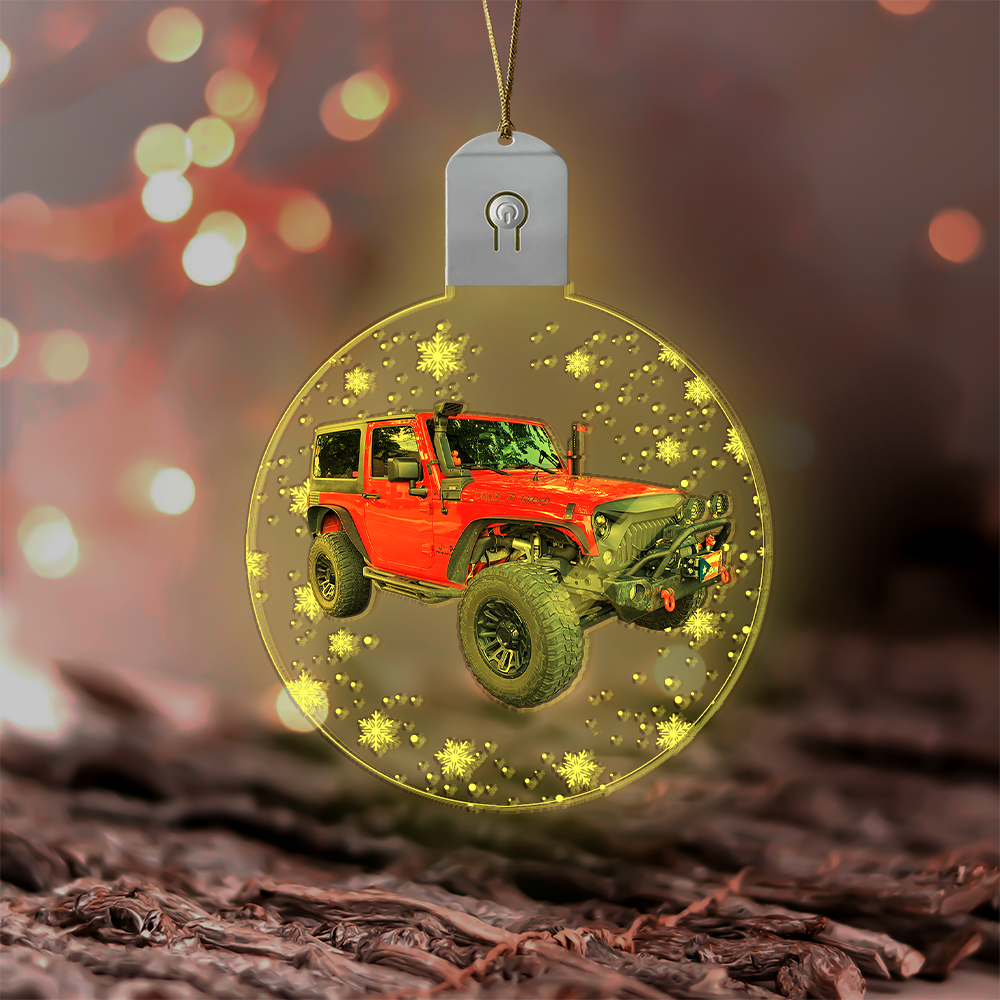 Personalized Photo Jeep off-roading Led Ornament, Jeep Christmas tree ...