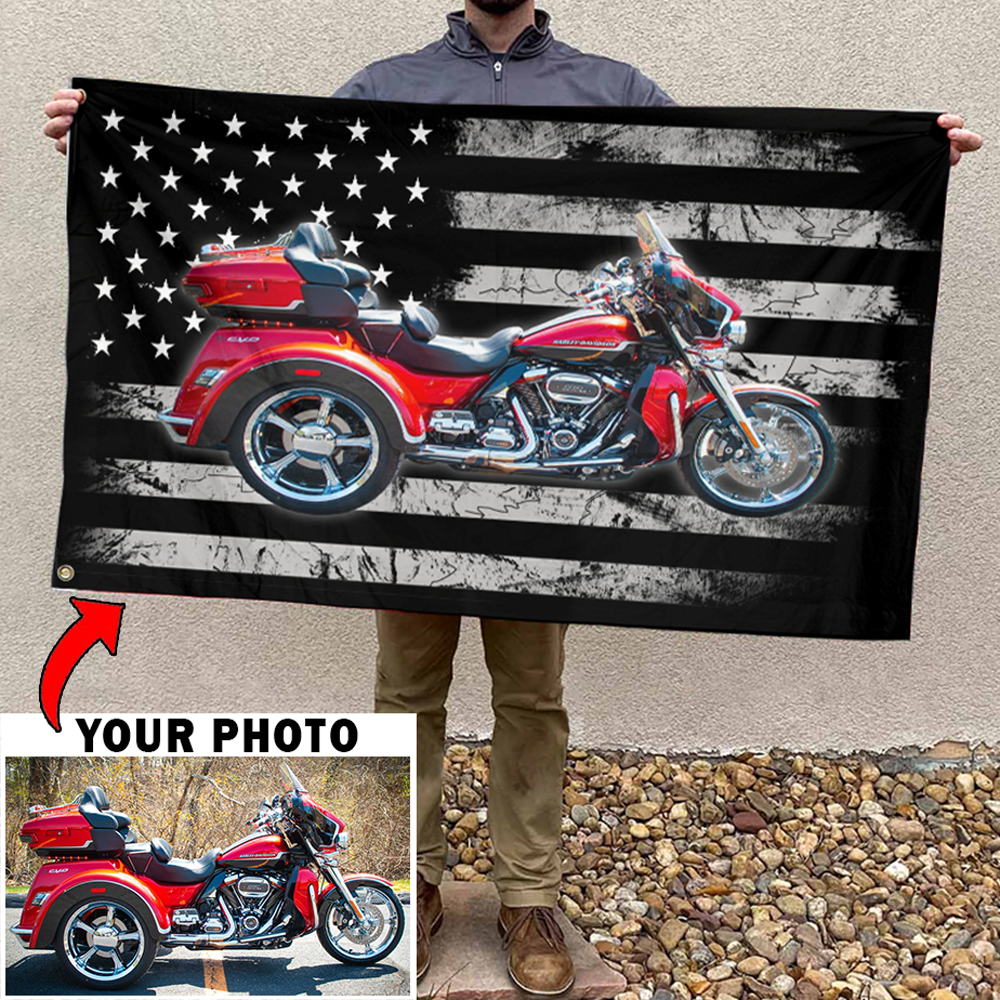 Personalized Photo Trike Motorcycle Flag, Father’s day, Xmas gifts for ...