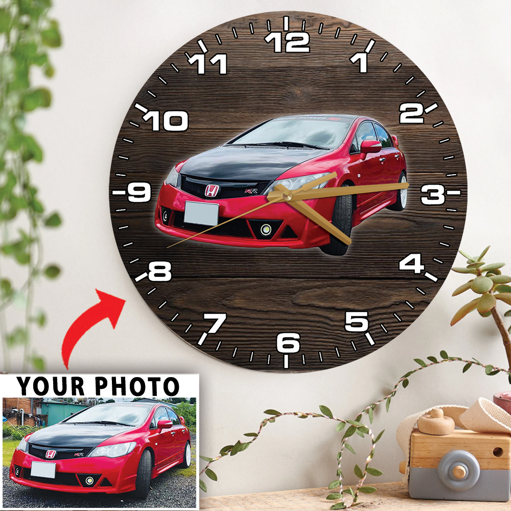 Personalized Photo JDM Car Wall Clock, 12” Wooden, Japanese Car decor ...