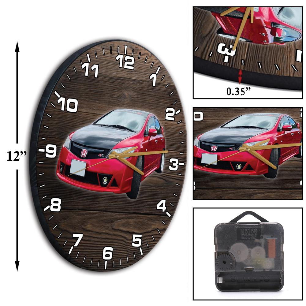 Personalized Photo JDM Car Wall Clock, 12” Wooden, Japanese Car decor ...