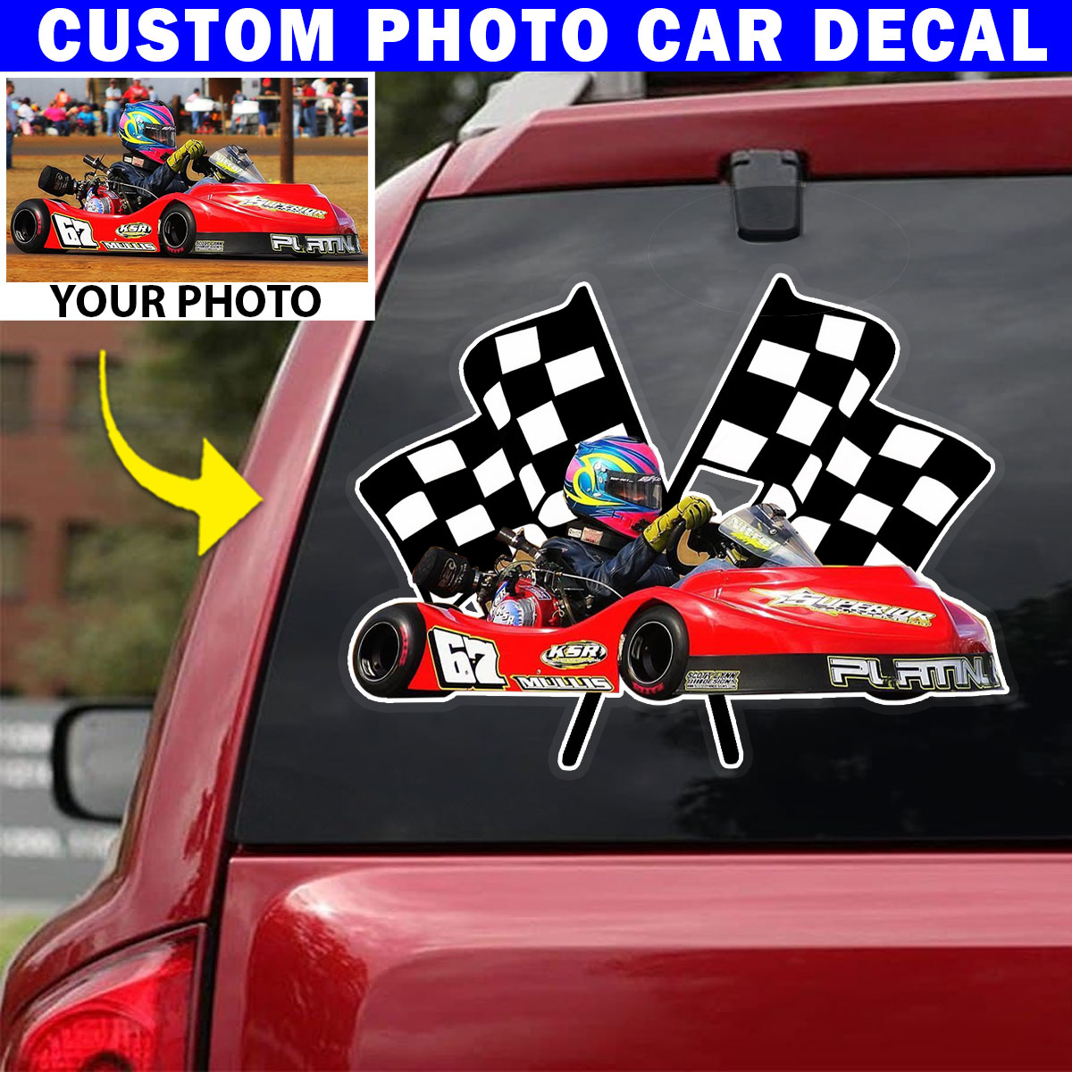 Dirt Track Racing Personalized Transparent Vinyl Car Decal (Racingmeta ...