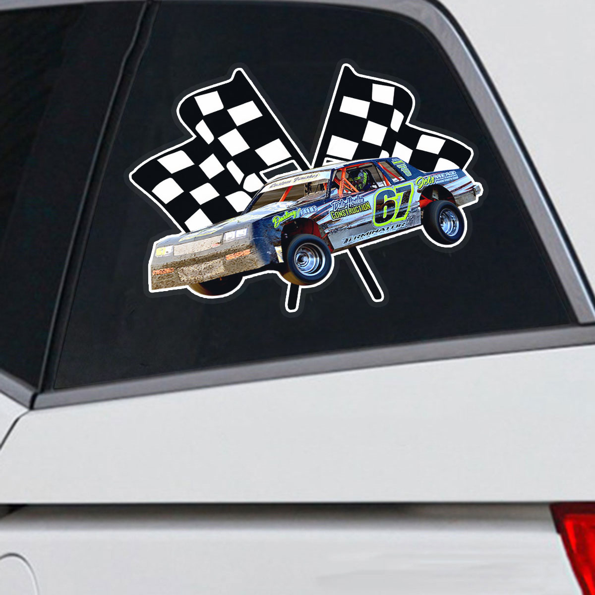 Dirt Track Racing Personalized Transparent Vinyl Car Decal (Racingmeta ...