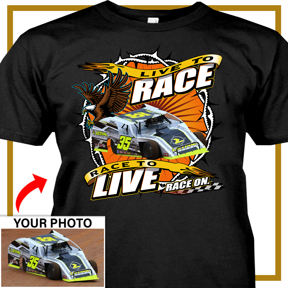 Dirt Track Racing Lover Custom Photo T-shirt (BK411) – Kool-Kool