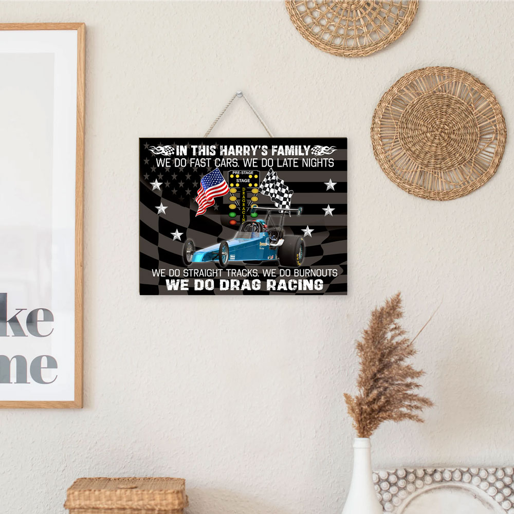 Drag Racing Personalized Photo and Name Wooden Hanging Sign (BK416 ...