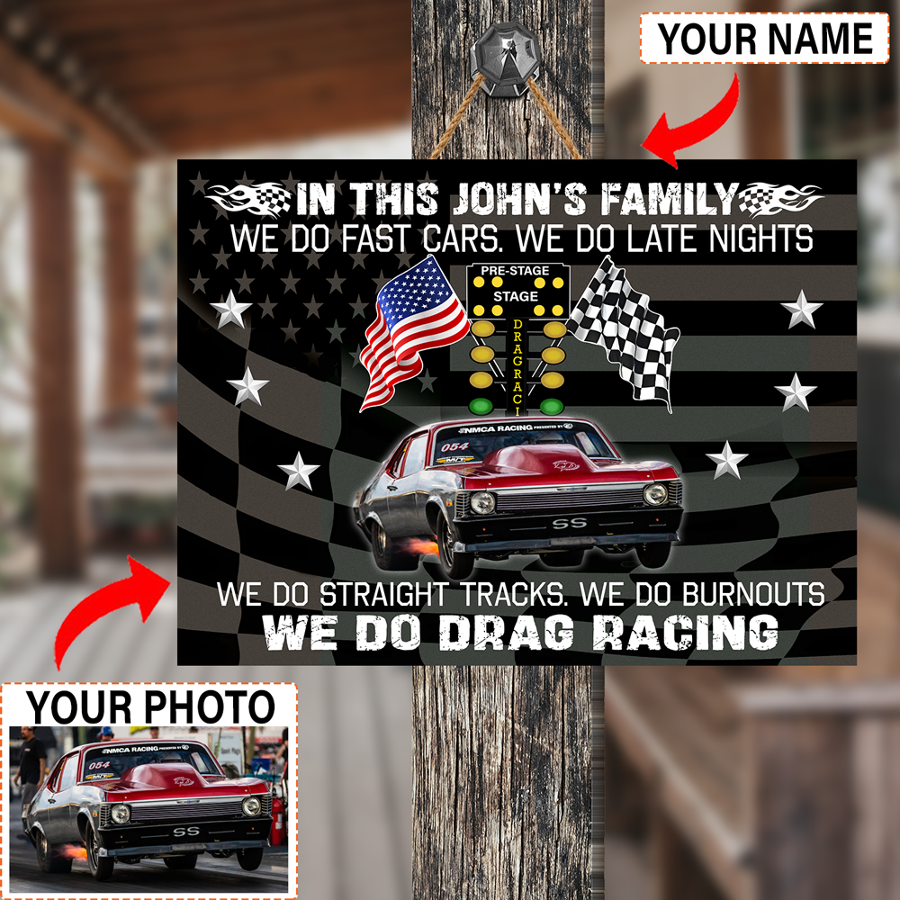 Drag Racing Personalized Photo and Name Wooden Hanging Sign (BK416 ...