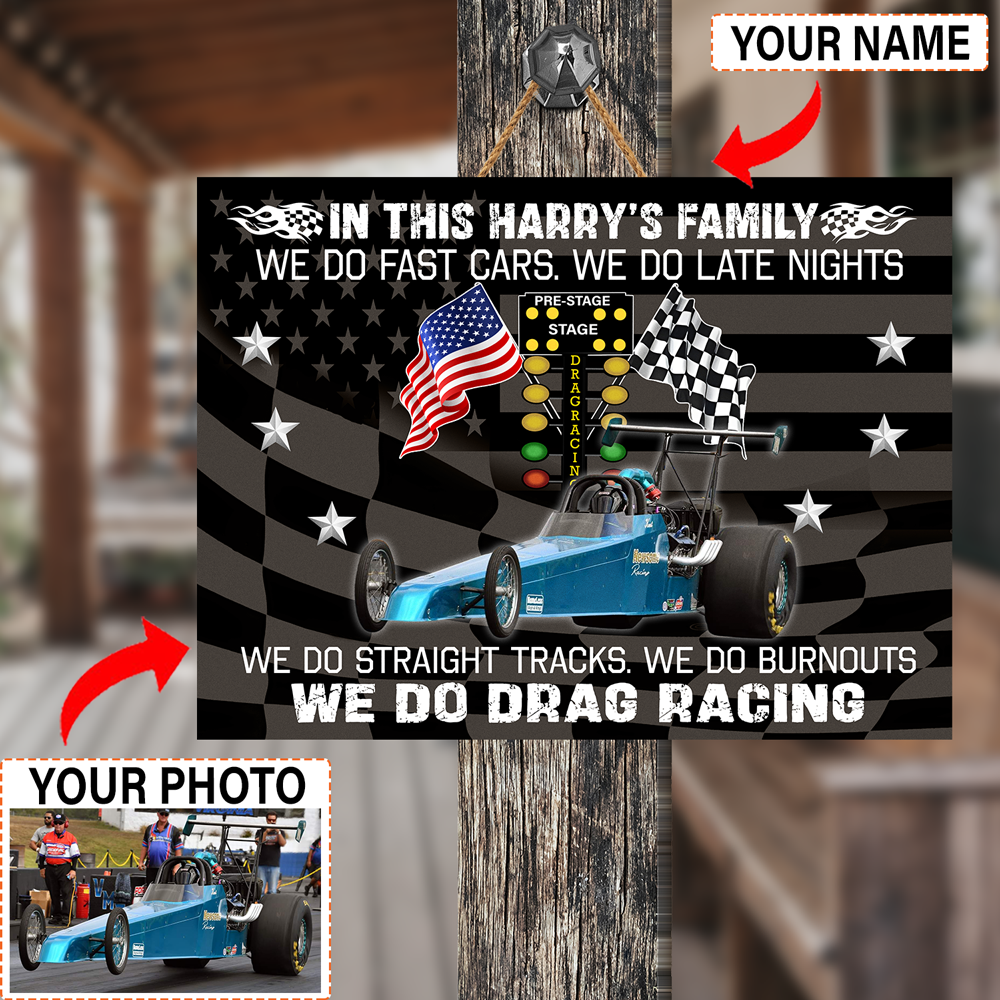 Drag Racing Personalized Photo and Name Wooden Hanging Sign (BK416 ...