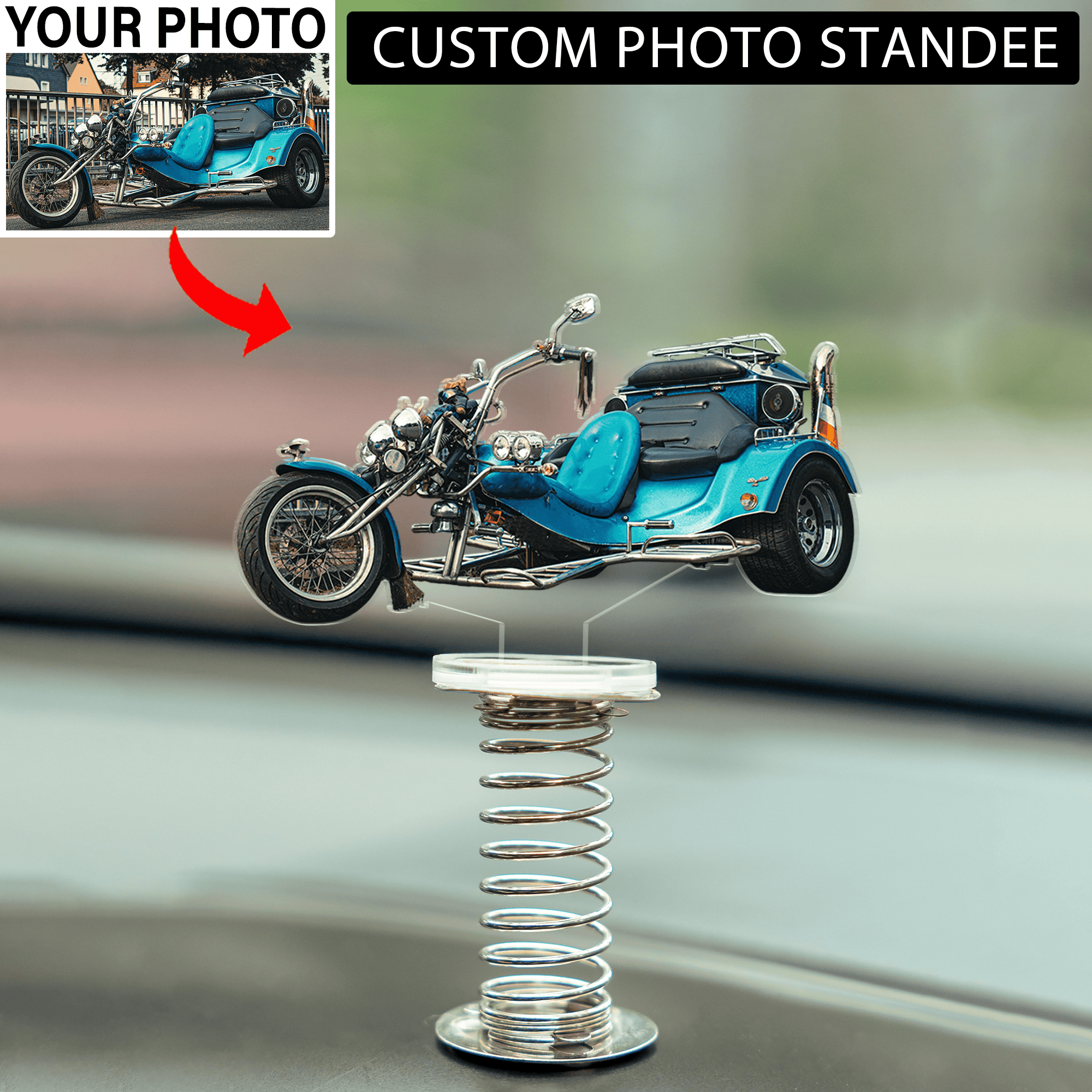 Motorcycle Personalized Spring Acrylic Standee, Motorcycle custom photo Spring Acrylic Standee ...