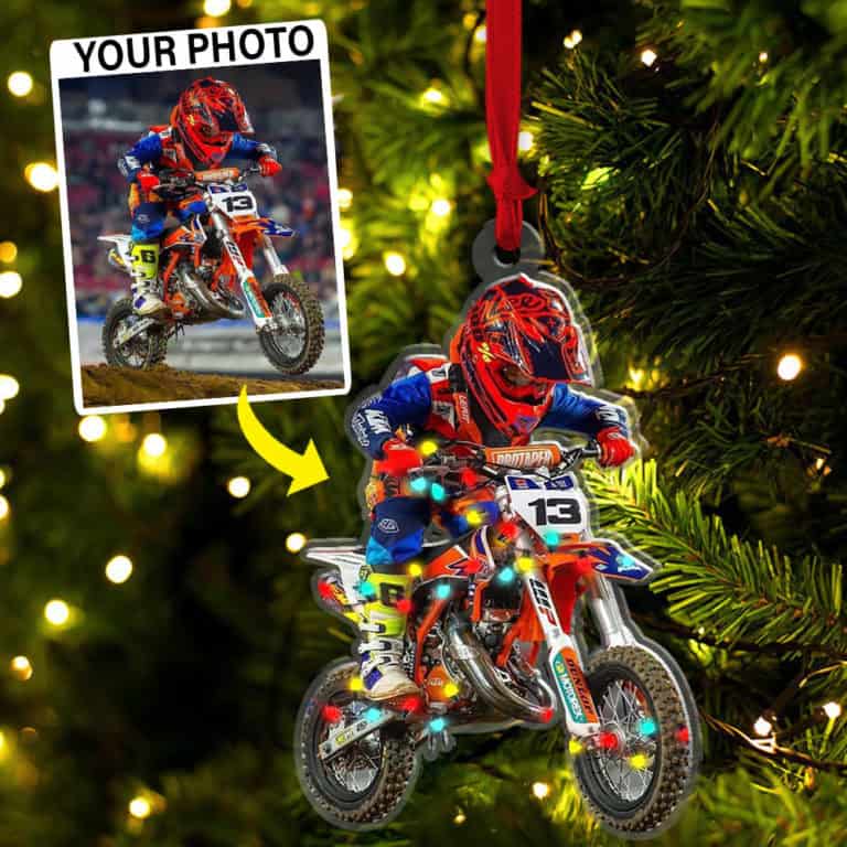 Personalized Motocross Transparent Ornament, MX racing Christmas tree ...