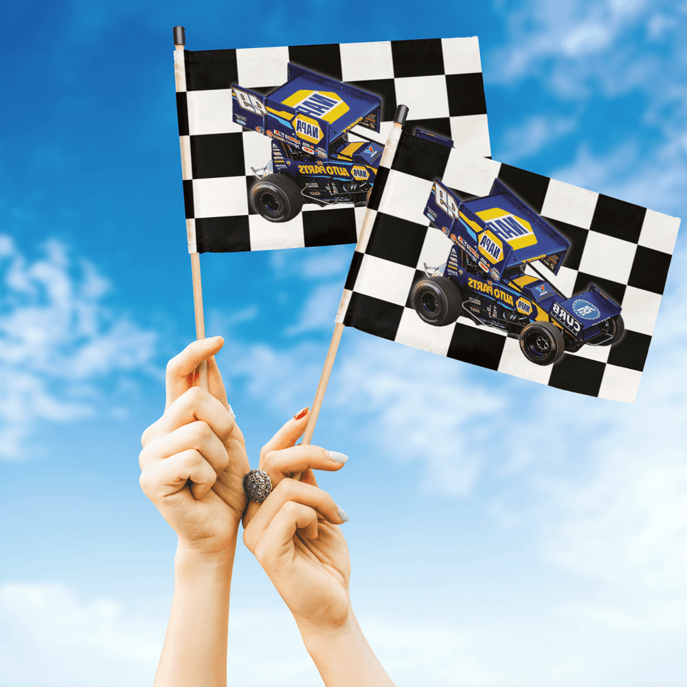 Personalized Photo Dirt Track Racing Checkered Hand Flag, Custom Photo ...