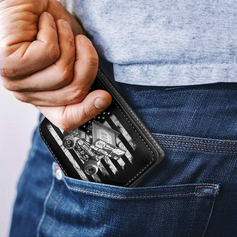 Dirt Track Racing Personalized Leather Men Bifold Wallet, Custom Photo ...