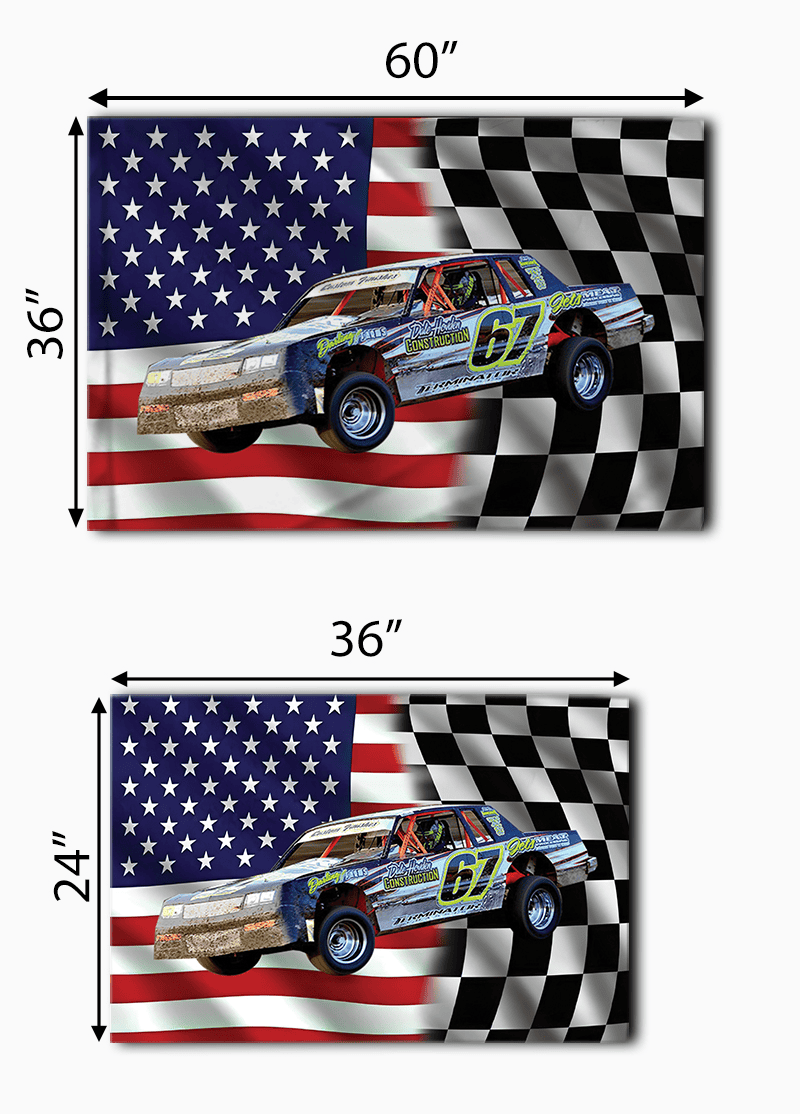 Sprint Car Racing Custom Photo Checkered Flag, Dirt track racing ...