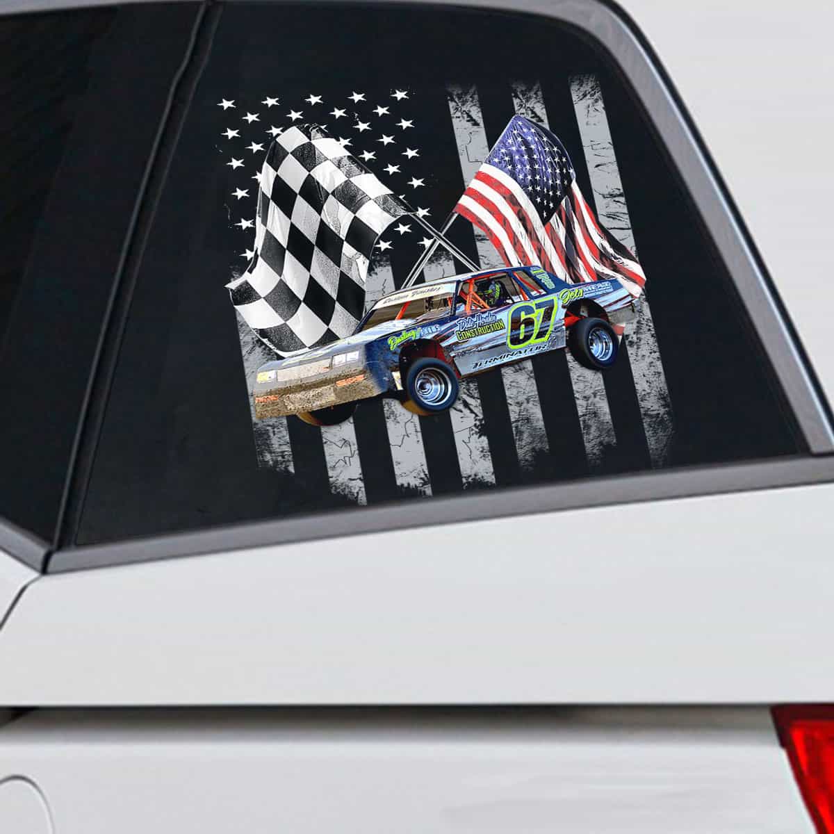 Dirt Track racing Personalized Transparent Vinyl Car Decal, Dirt Track ...