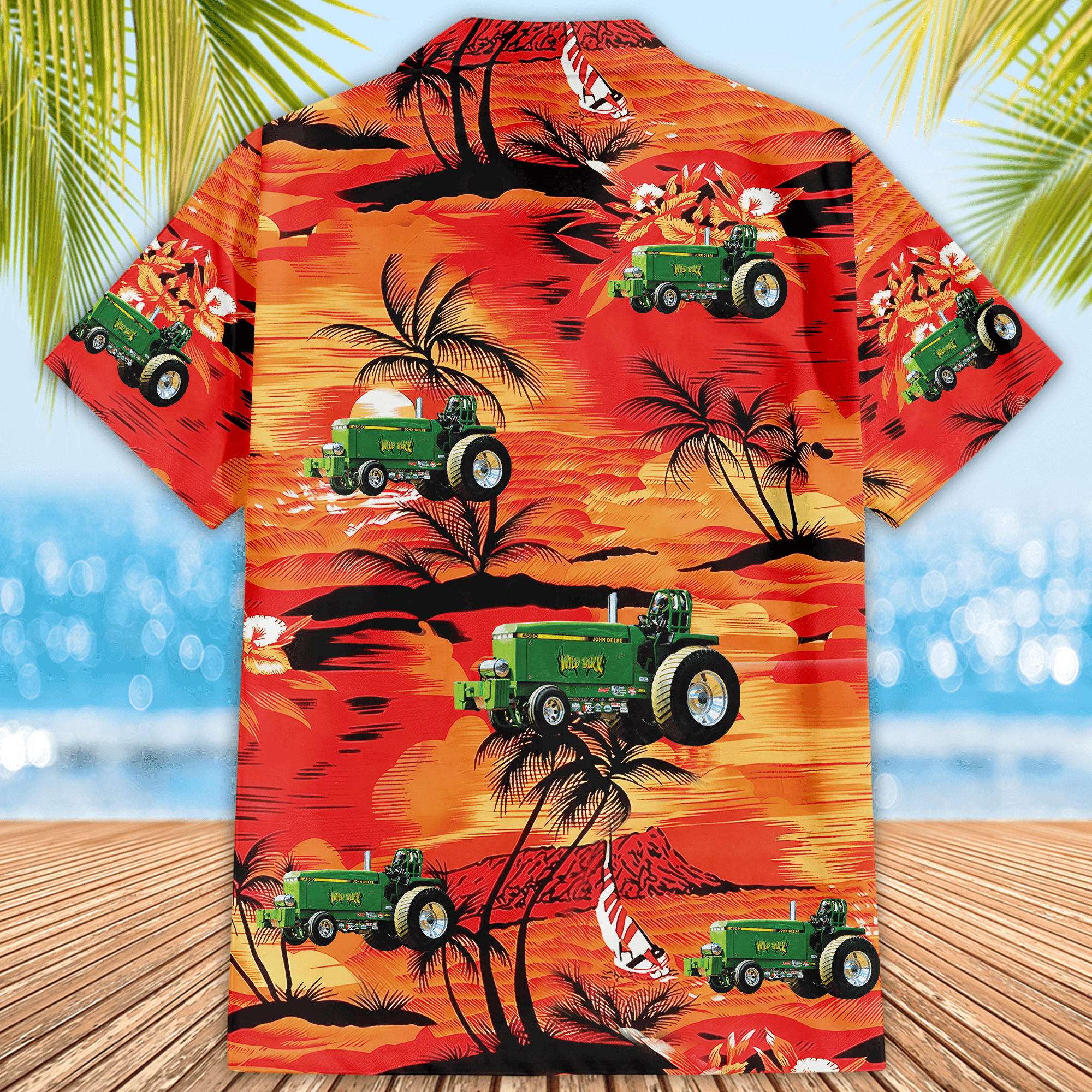Tractor Pulling Personalized Hawaiian Shirt, custom photo Tractor ...