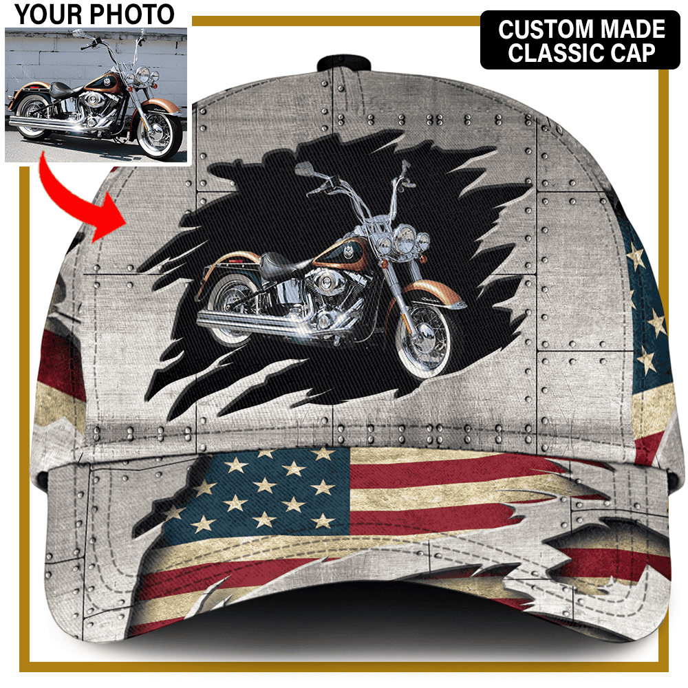 Motorcycle Personalized Classic Cap, Motorcycle custom photo cap, funny ...