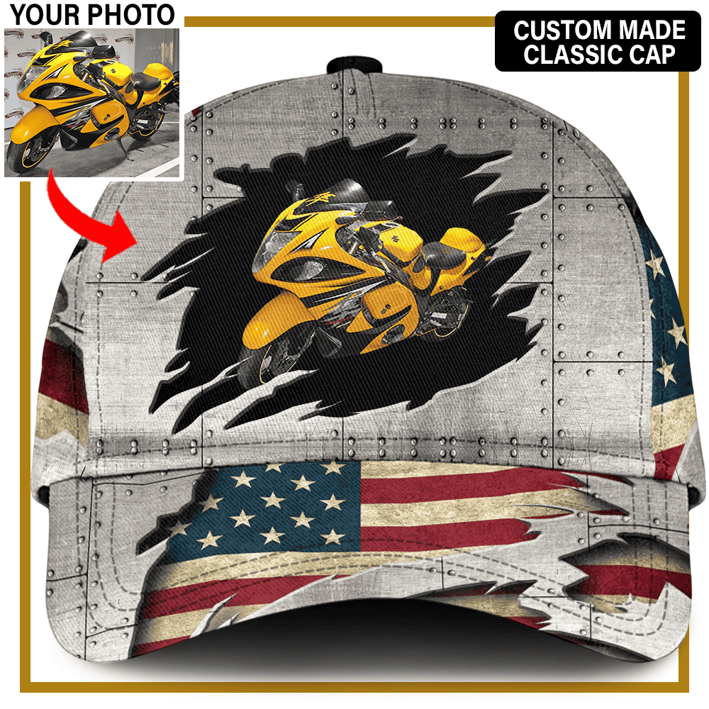 Motorcycle Personalized Classic Cap, Motorcycle custom photo cap, funny ...