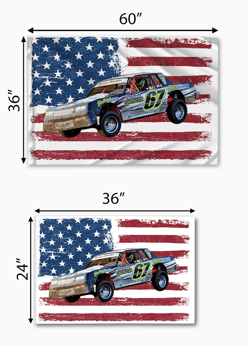 Dirt Track Racing Custom Photo American Flag, Dirt track racing ...