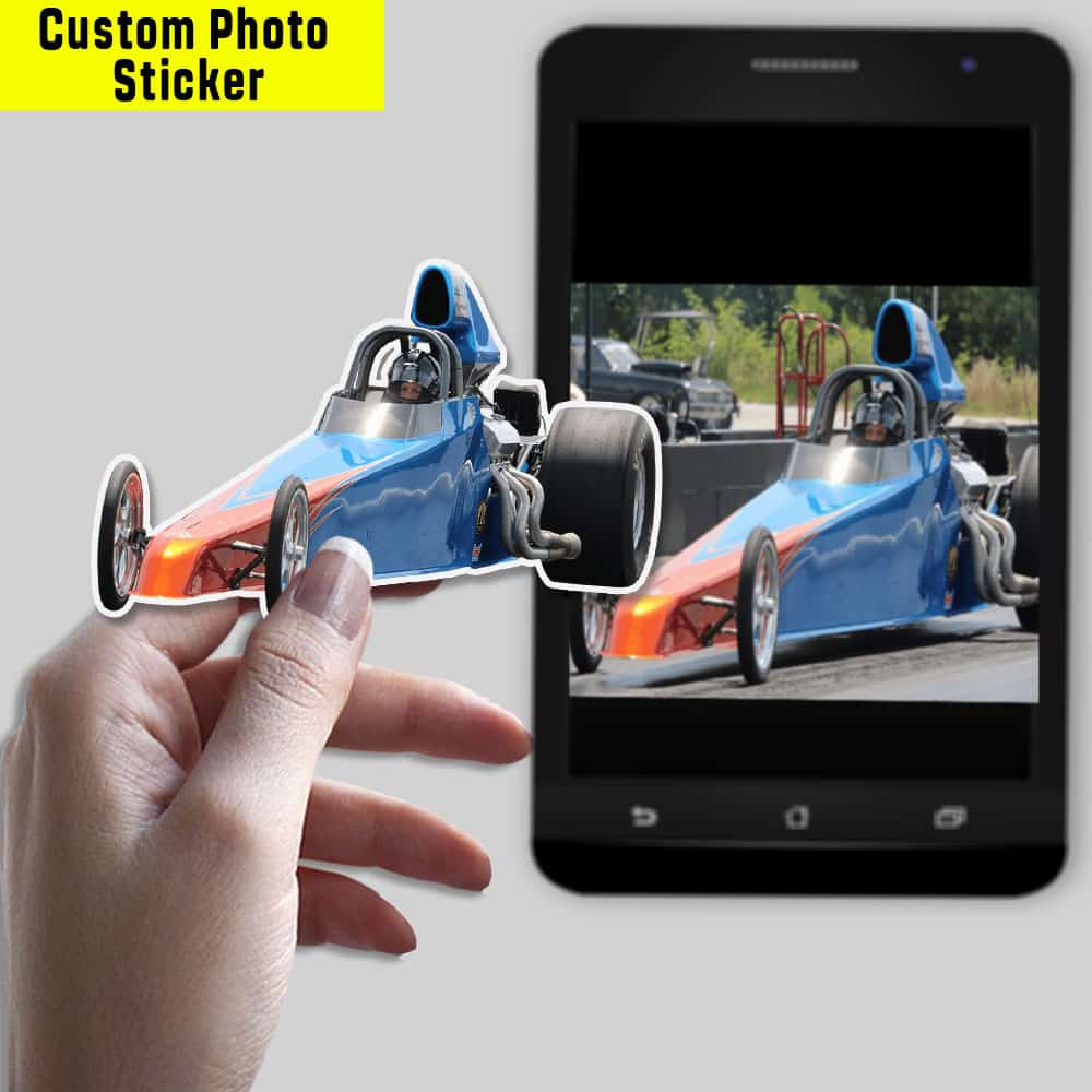 Drag racing Personalized Stickers, custom photo die-cut sticker drag ...
