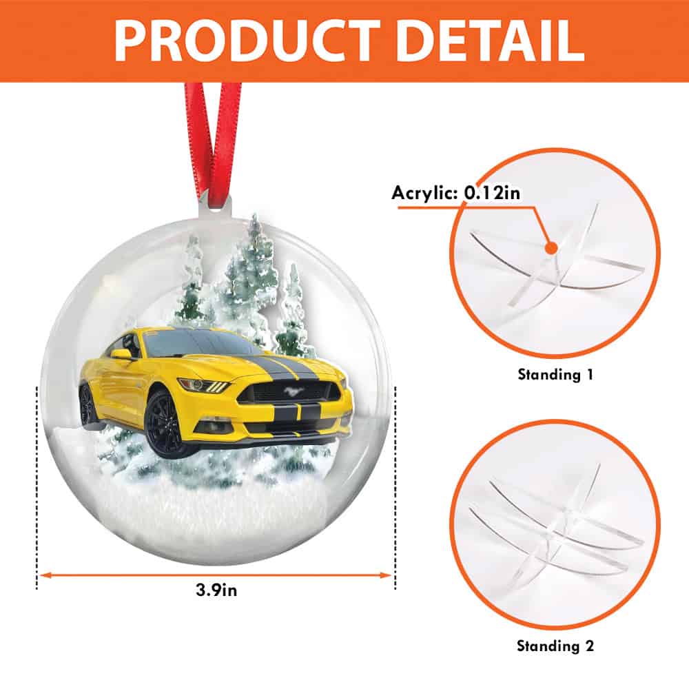 Muscle Car Mustang Personalized 3D Ball Ornament, Mustang custom photo ...